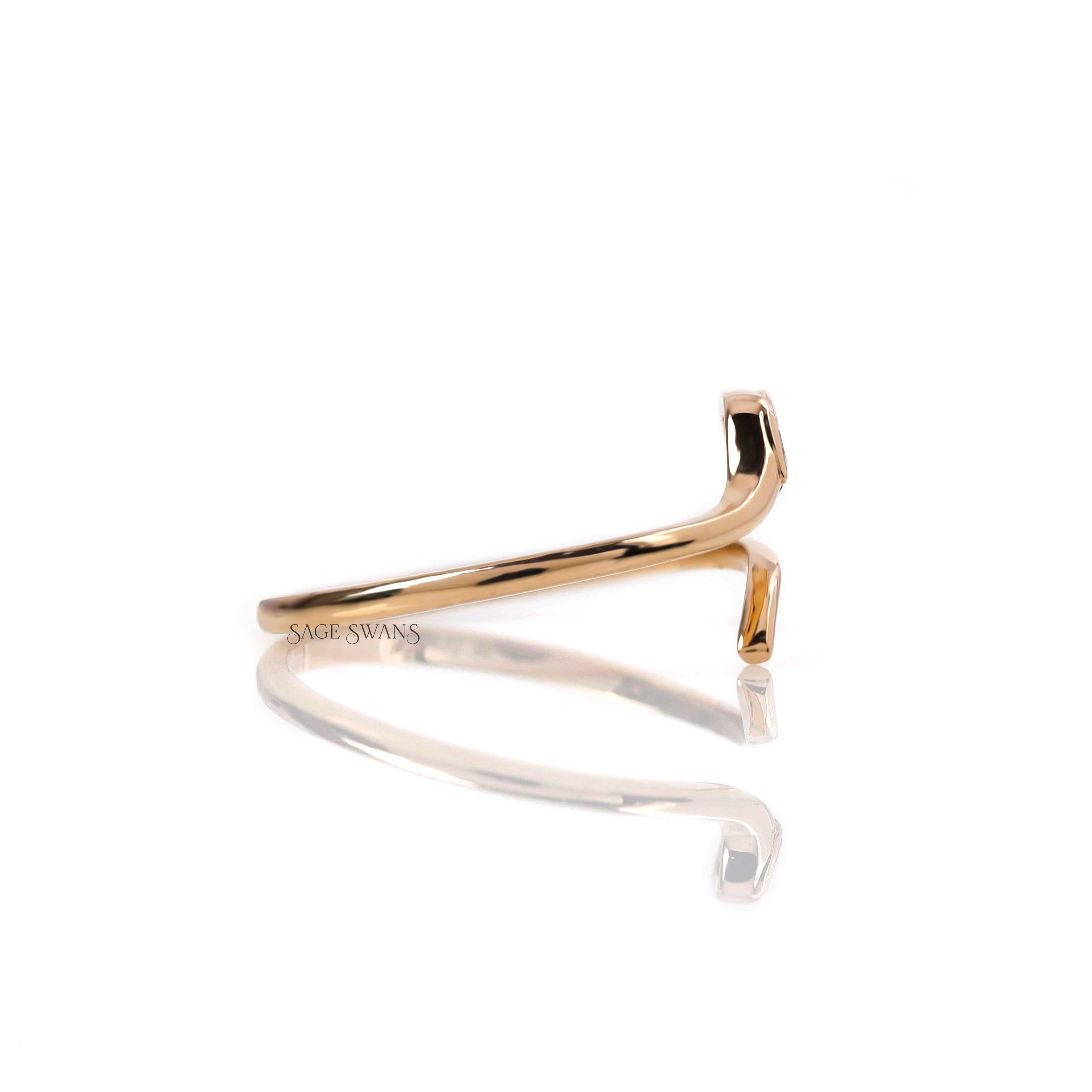 Unique Flush Set Marquise Lab Diamond Serpent Ring, Everyday Wear Gold ...