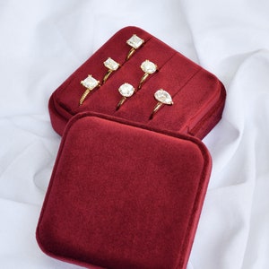 Ruby Red Velvet Ring Collection Case Travel Ring Box Shiny - Etsy