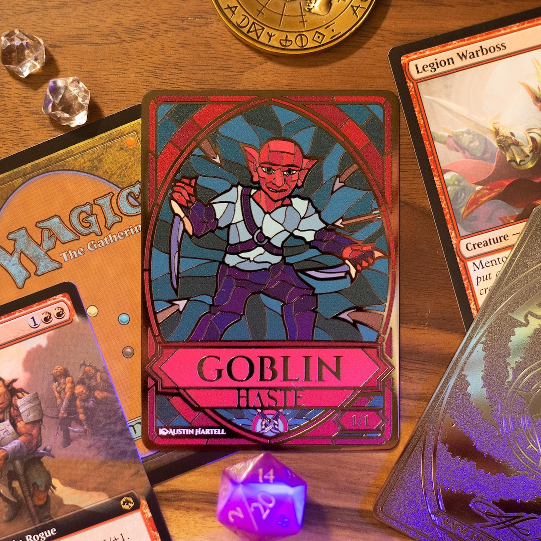 Metal MTG Goblin(haste) Token - Magic the Gathering, Commander, Custom ...