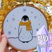 Cozy Penguin Hand Embroidery Pattern PDF - Etsy
