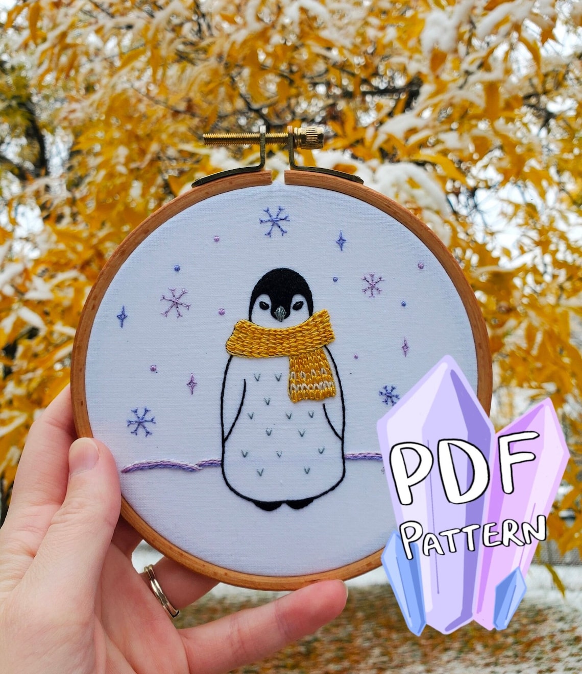 Cozy Penguin Hand Embroidery Pattern PDF - Etsy