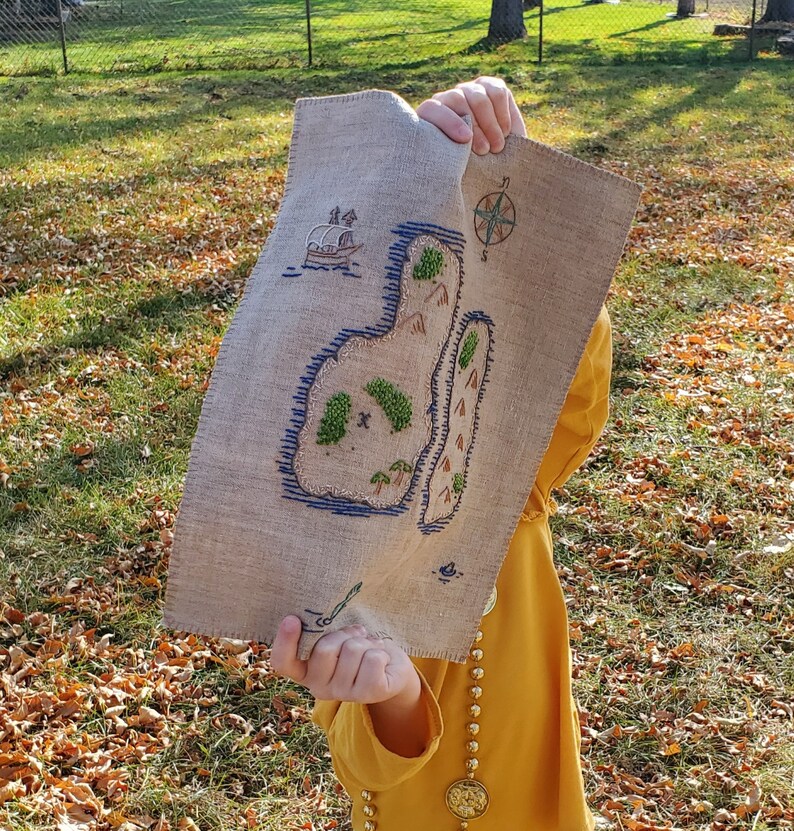 Treasure Map Hand Embroidery Pattern PDF Download - Etsy