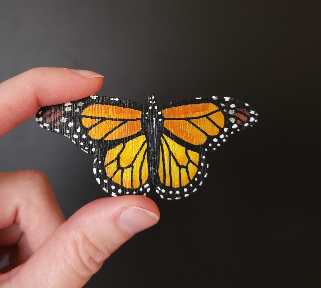 Wooden Monarch Butterfly Magnet - Hand Crafted and Hand Painted ...