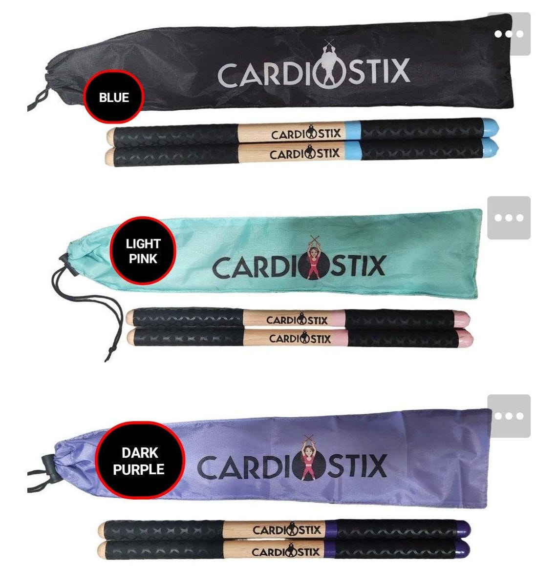 Cardiostix Double Grip Cardio Drumming Drumsticks W/bag(1 PAIR W/BAG ...