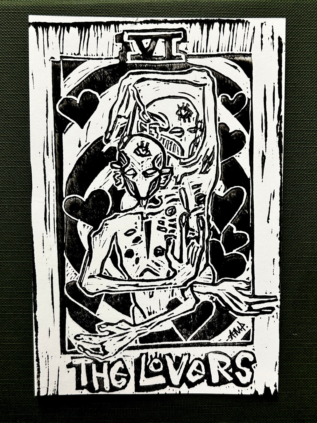 THE LOVERS Handmade Art Print - Etsy