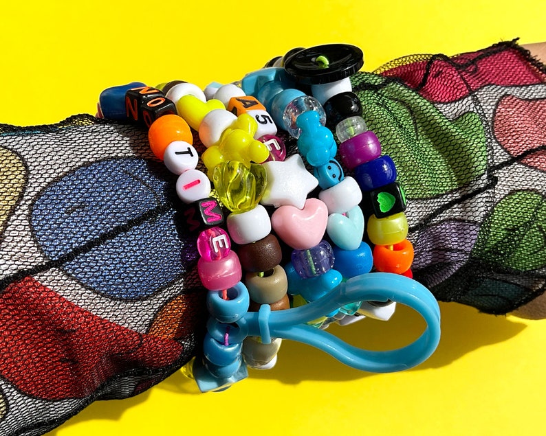 Weirdcore Colorful Kandi Bead Bracelets - Etsy