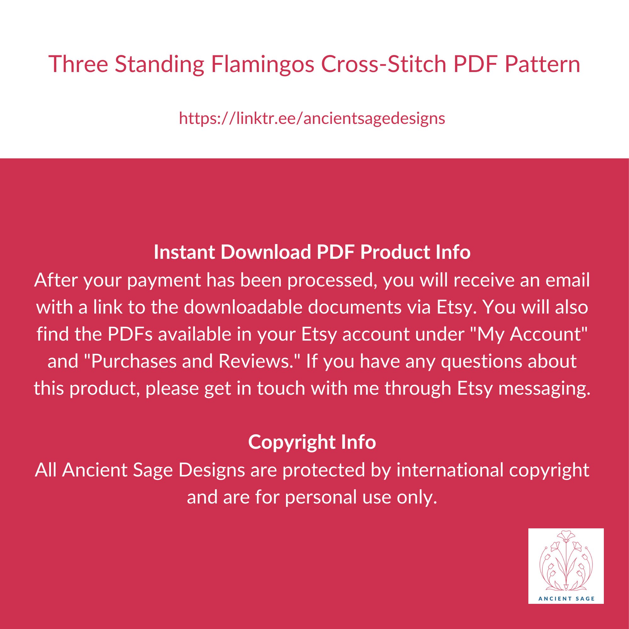 Three Standing Flamingos Cross-stitch Bookmark Pattern Bookmark Making Instructions Included ...