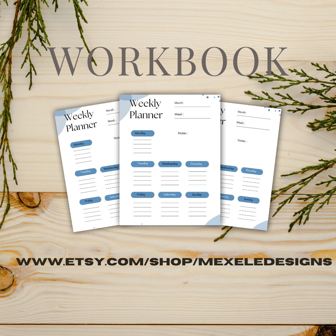Weekly Notepad, Work Essentials, Week Plan, Week at a Glance, Work Inserts, Printed Weekly Plan ...