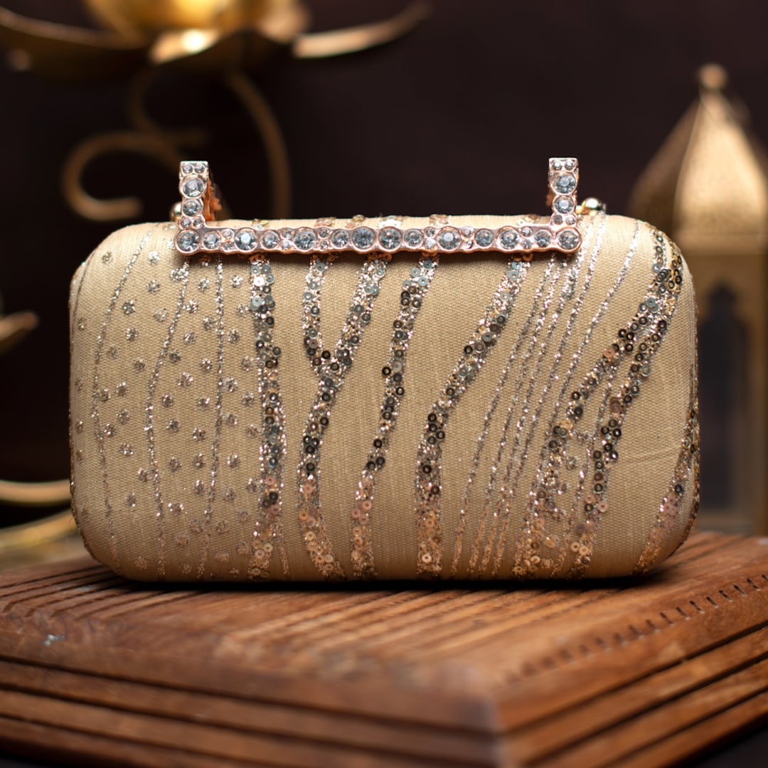 Gold Bridal Clutch for Wedding Day Purse for Reception Party Bag ...