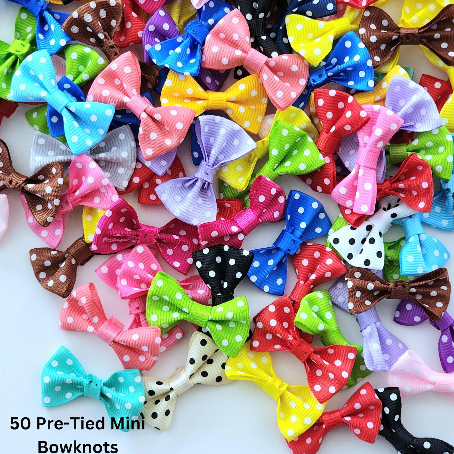 Mini Pink Polka Dot Bow for Baby Shower Favor DIY Gift Wrapping Bow ...