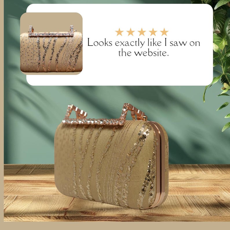 Gold Bridal Clutch for Wedding Day Purse for Reception Party Bag ...