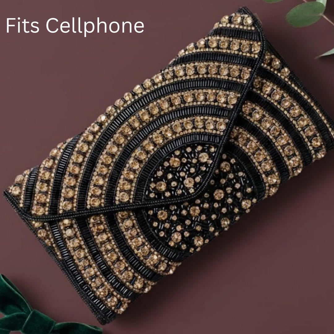 Black Evening Bag Formal Day Clutch Black Beaded Women's Handbag ...