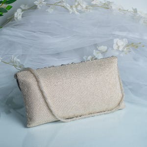 Silver Formal Clutch Crystal Evening Bag Bridal Gift Silver Beaded ...