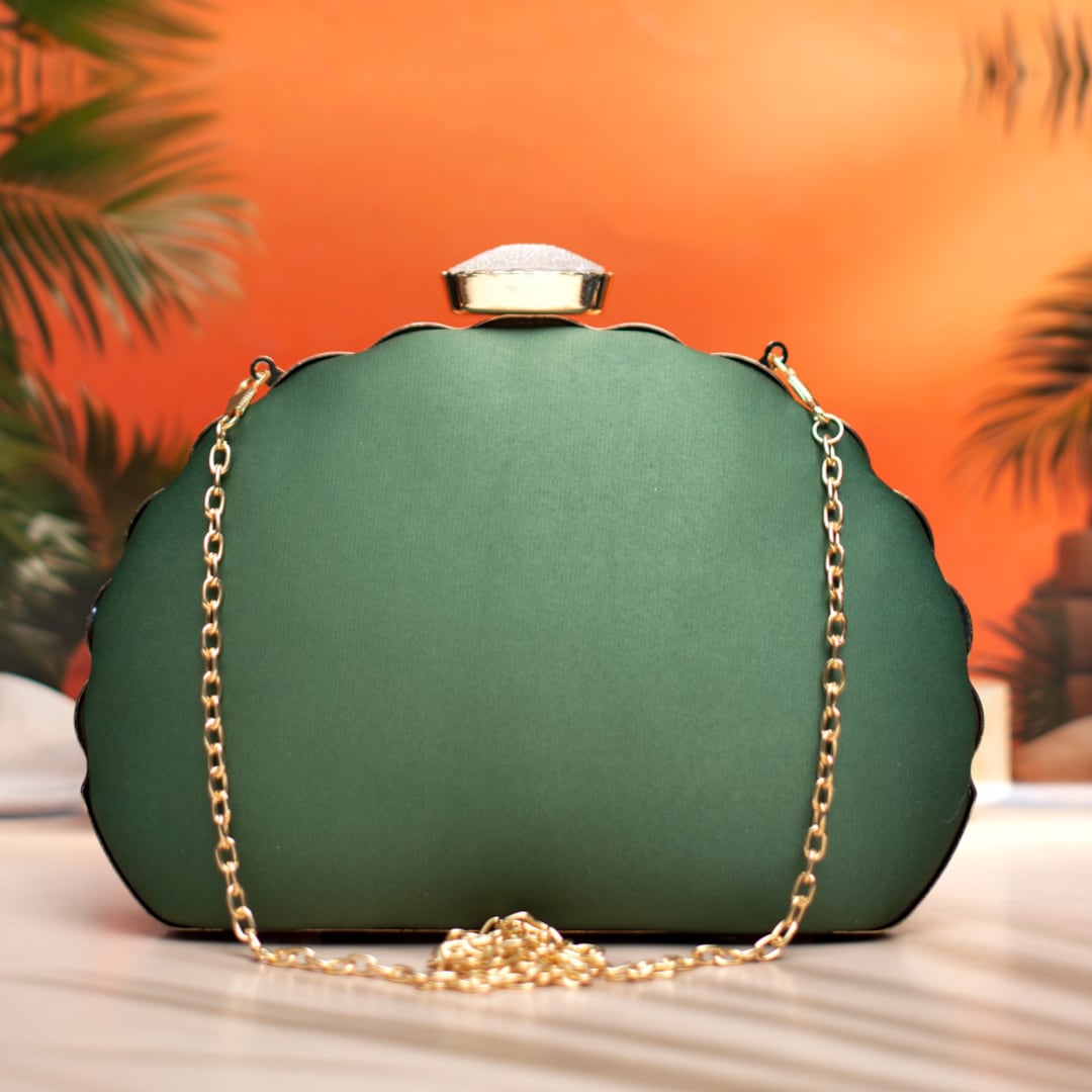 Green Clutch for Formal Event Green Evening Purse for Party Wear Indian ...