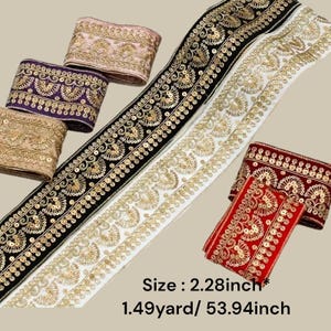 Embroidered Lace Trim Sequin Gold Thread DIY Clothing Supply Home Decor ...