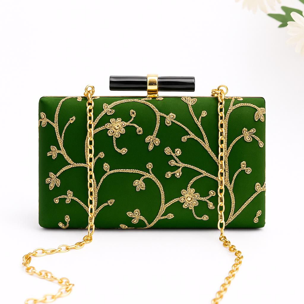 Green Clutch Bag Gold Evening Purse Bag Gala Night Formal Purse Red ...