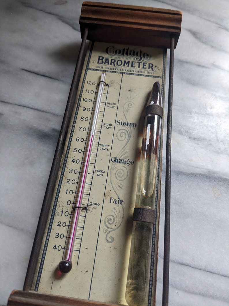 Vintage Cottage Barometer Thermometer Still Works - Etsy