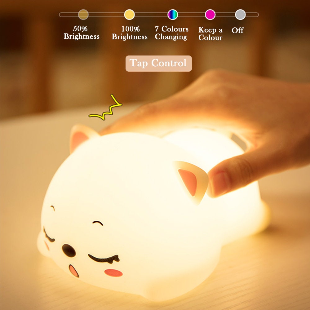 Touch Bedside Lamp Table Night Light Silicone-cat - Etsy Australia