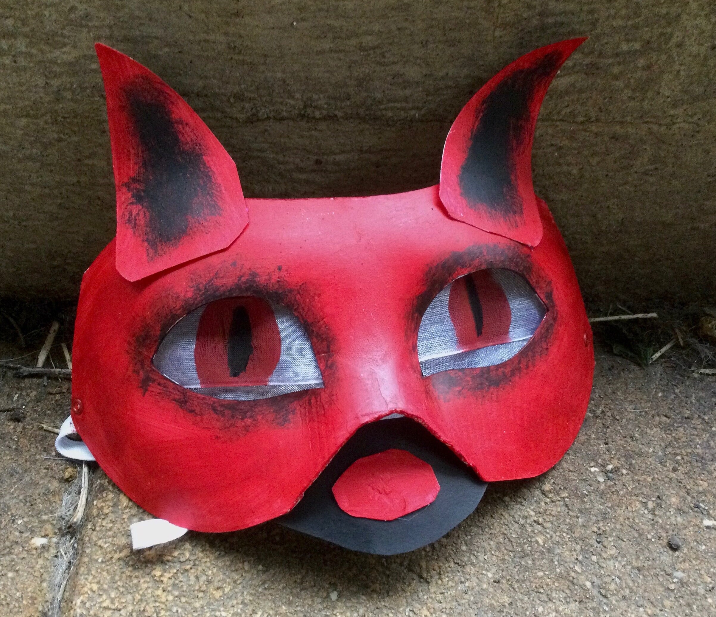 Red Cat Mask, Hand Painted, Hand Designed - Etsy