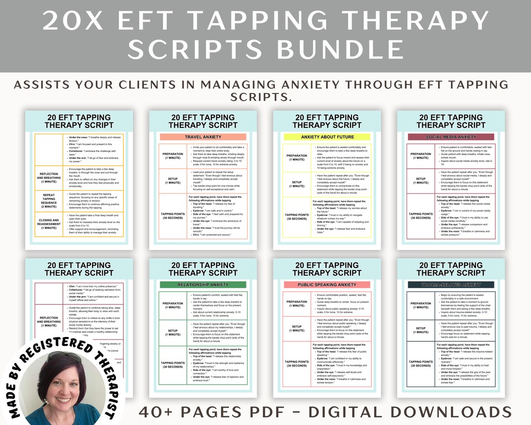 EFT Tapping Therapy Scripts | Therapy Tools Therapy Intervention ...
