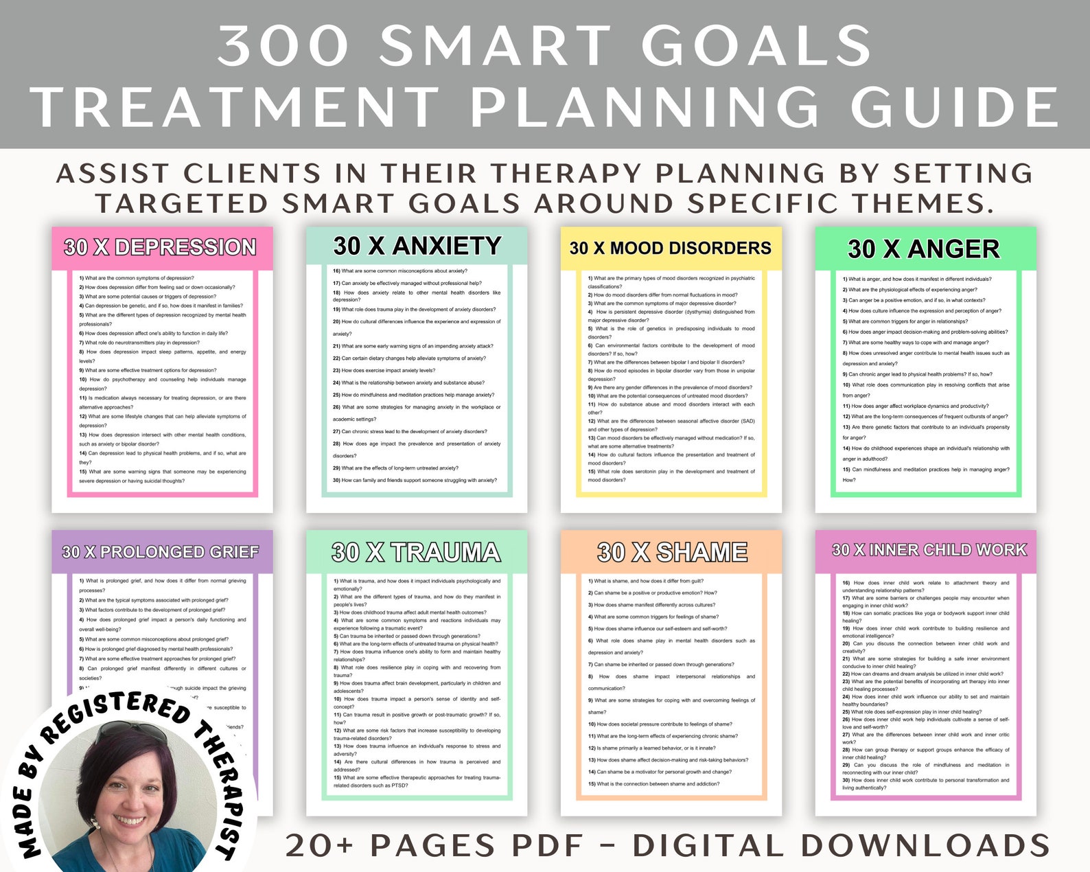 SMART Goals Treatment Planning Guide: 300 Therapy Goals (digital ...