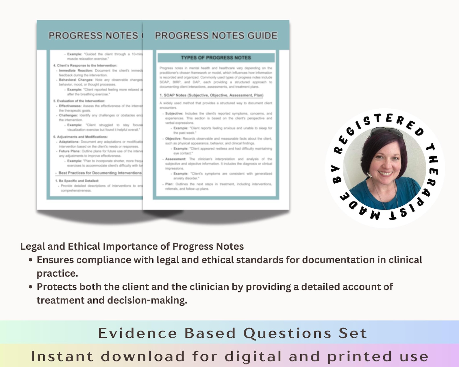 Therapy Progress Notes Guide: Examples & Prompts (digital Download) - Etsy