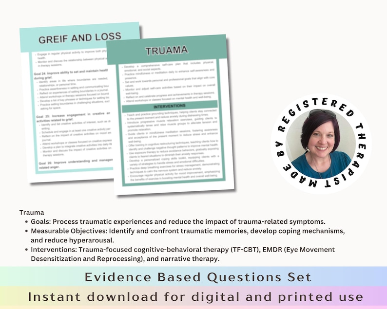 Therapy Treatment Plan Bundle: Goals, Interventions, Objectives (PDF ...