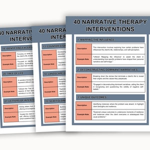 Narrative Therapy Interventions | Therapy Questions Therapy Cheat Sheet ...