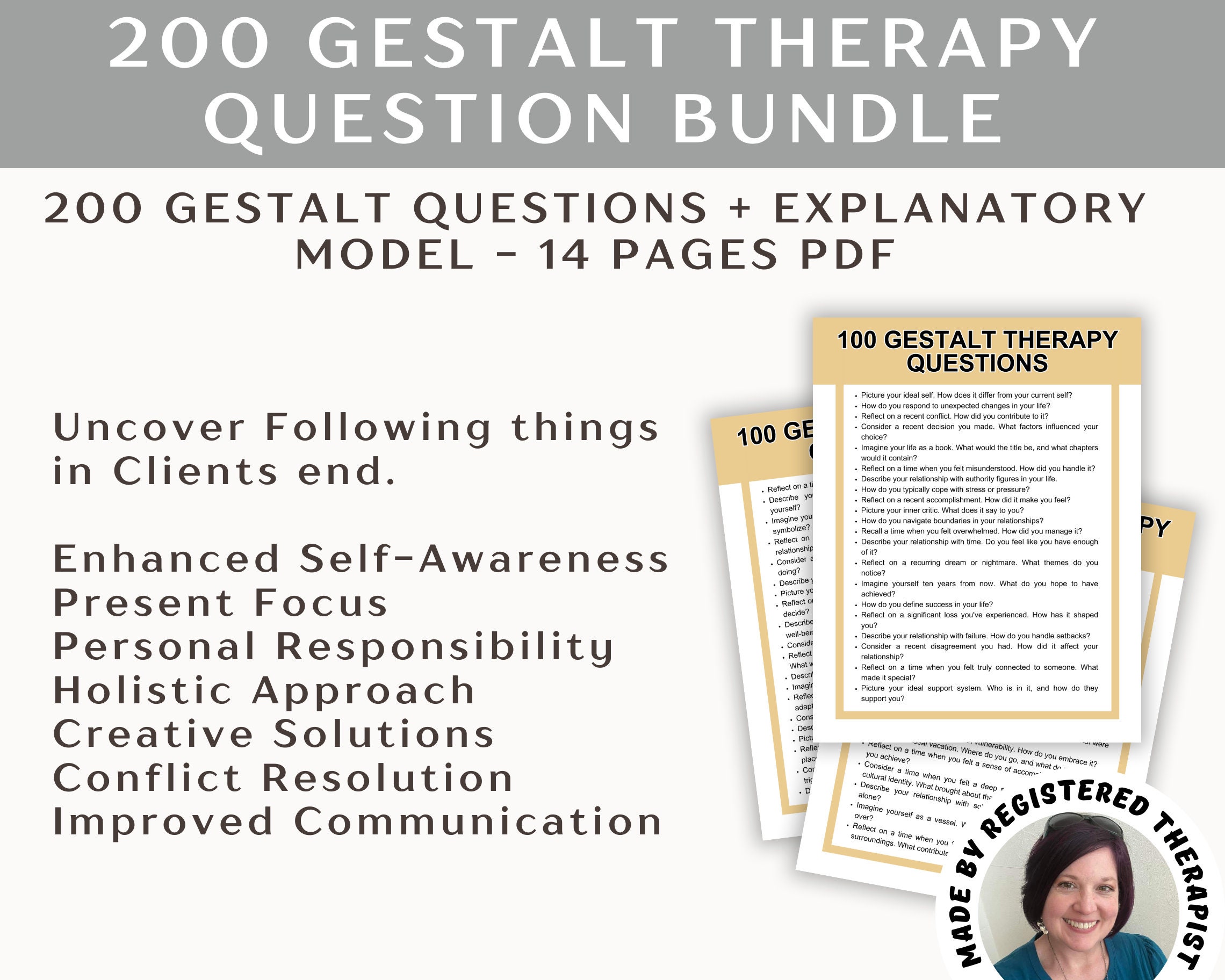 Gestalt Therapy Questions Bundle: Psychotherapy Interventions (digital ...