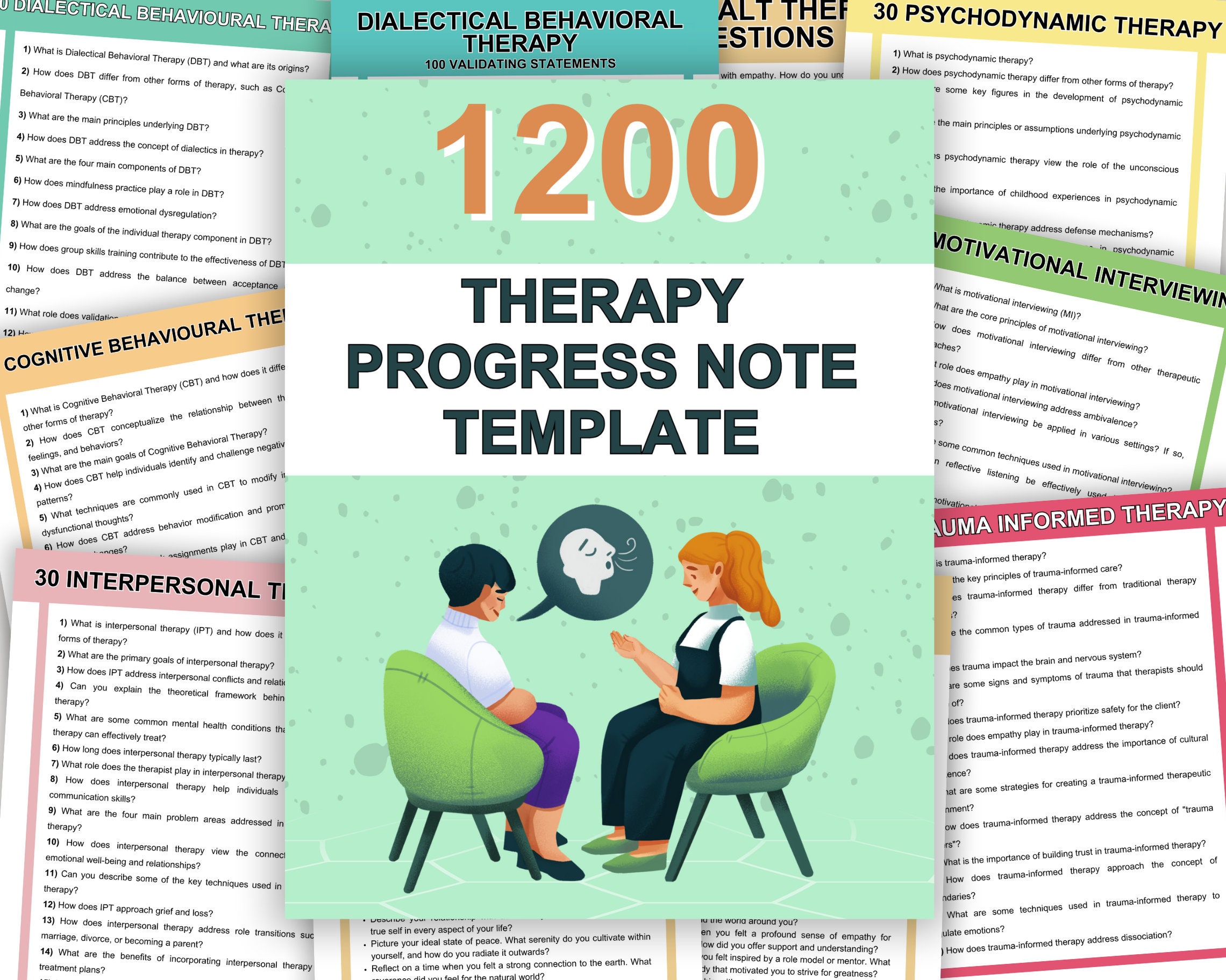 Therapy Progress Note Template: Counselor Cheat Sheet (digital Download ...