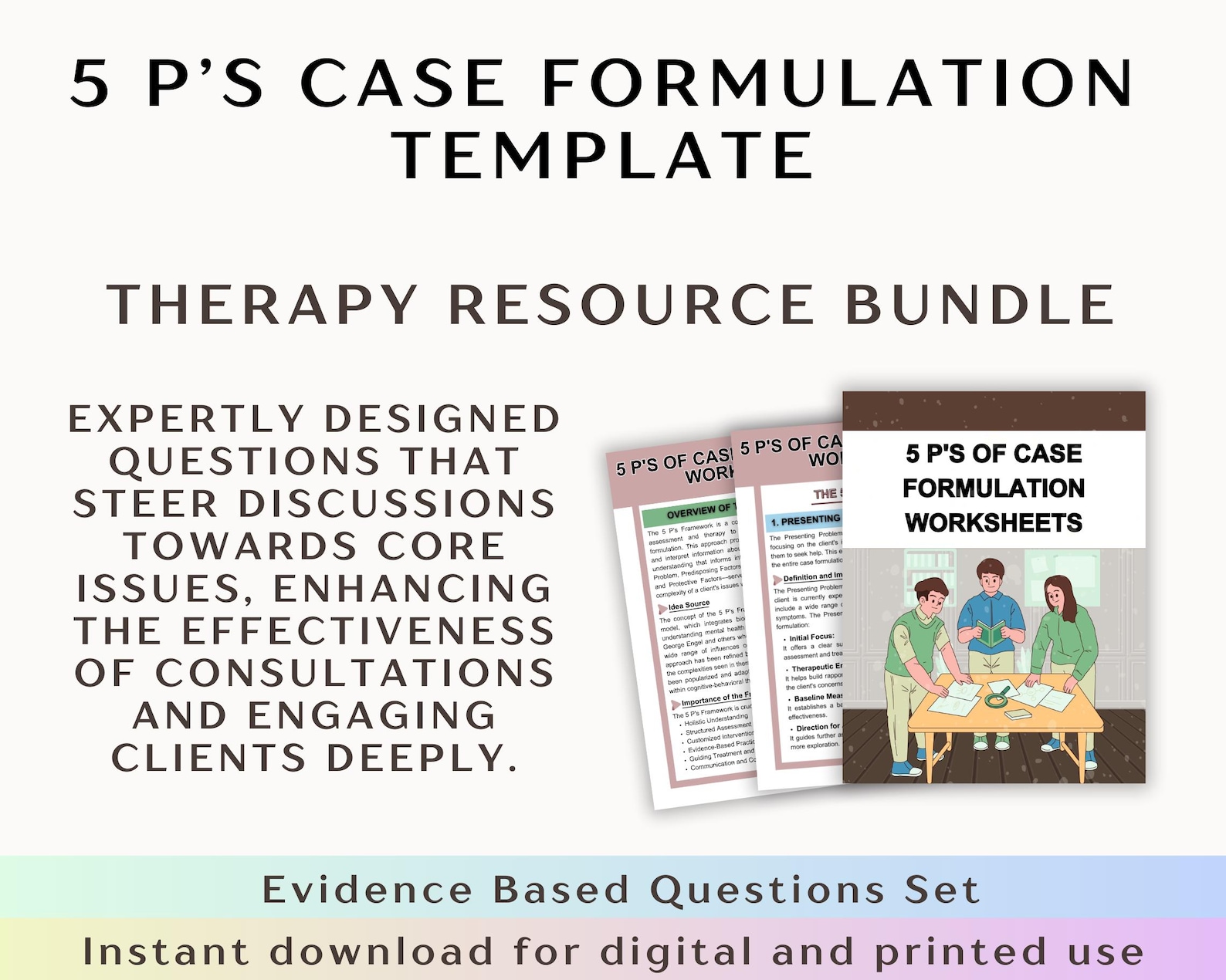 5 P's of Case Formulation Worksheets: Mental Health Tool (PDF) - Etsy