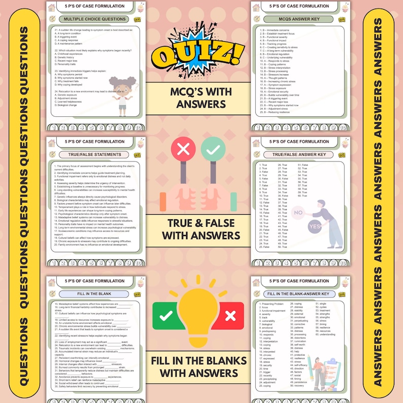 5 P's of Case Formulation Worksheets: Mental Health Tool (PDF) - Etsy ...