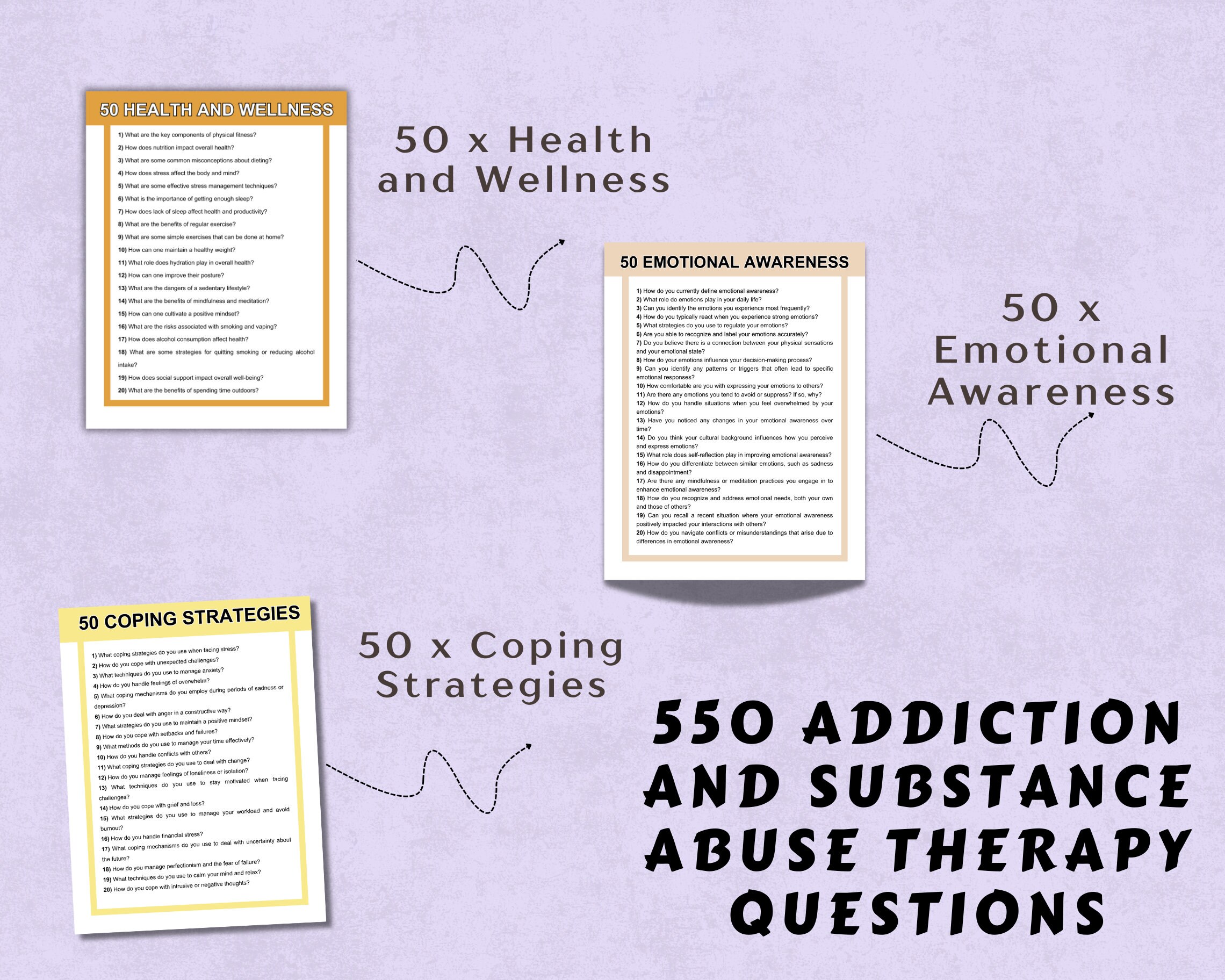 Addiction and Substance Abuse Therapy Questions Bundle Therapy Session ...