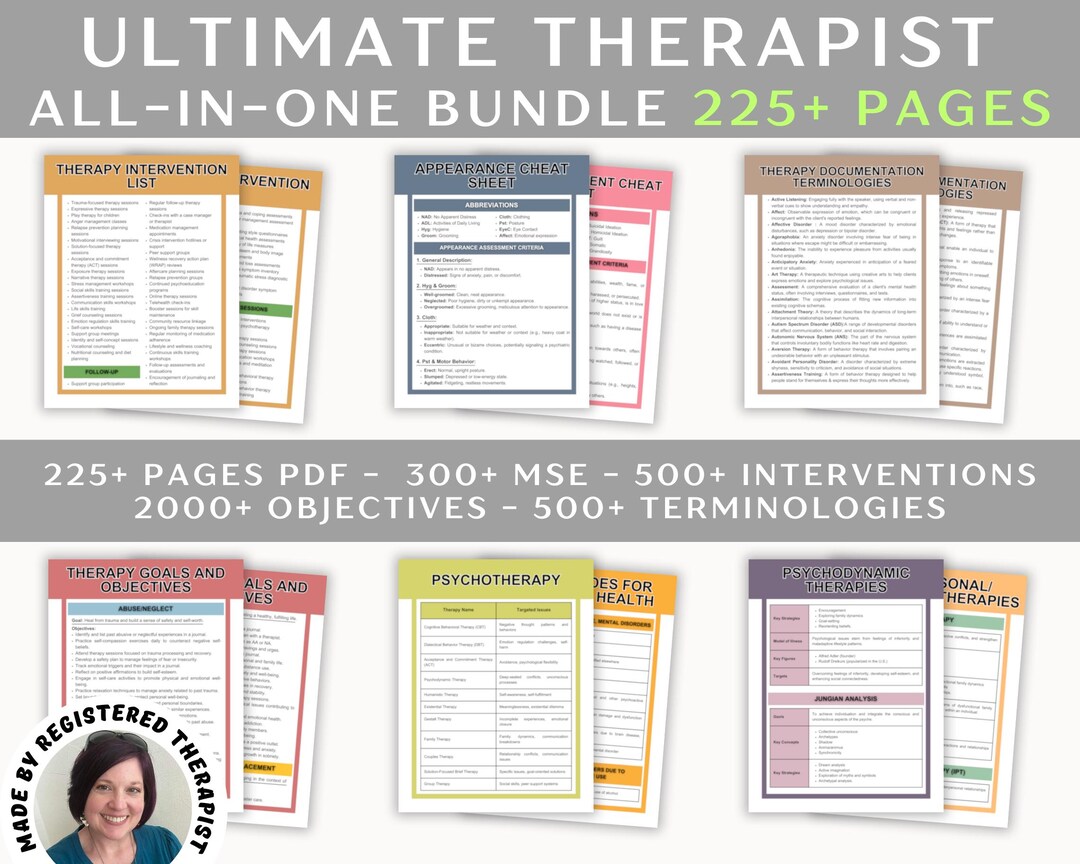 Therapist Bundle: Therapy Interventions, Goals, Questions (PDF) - Etsy