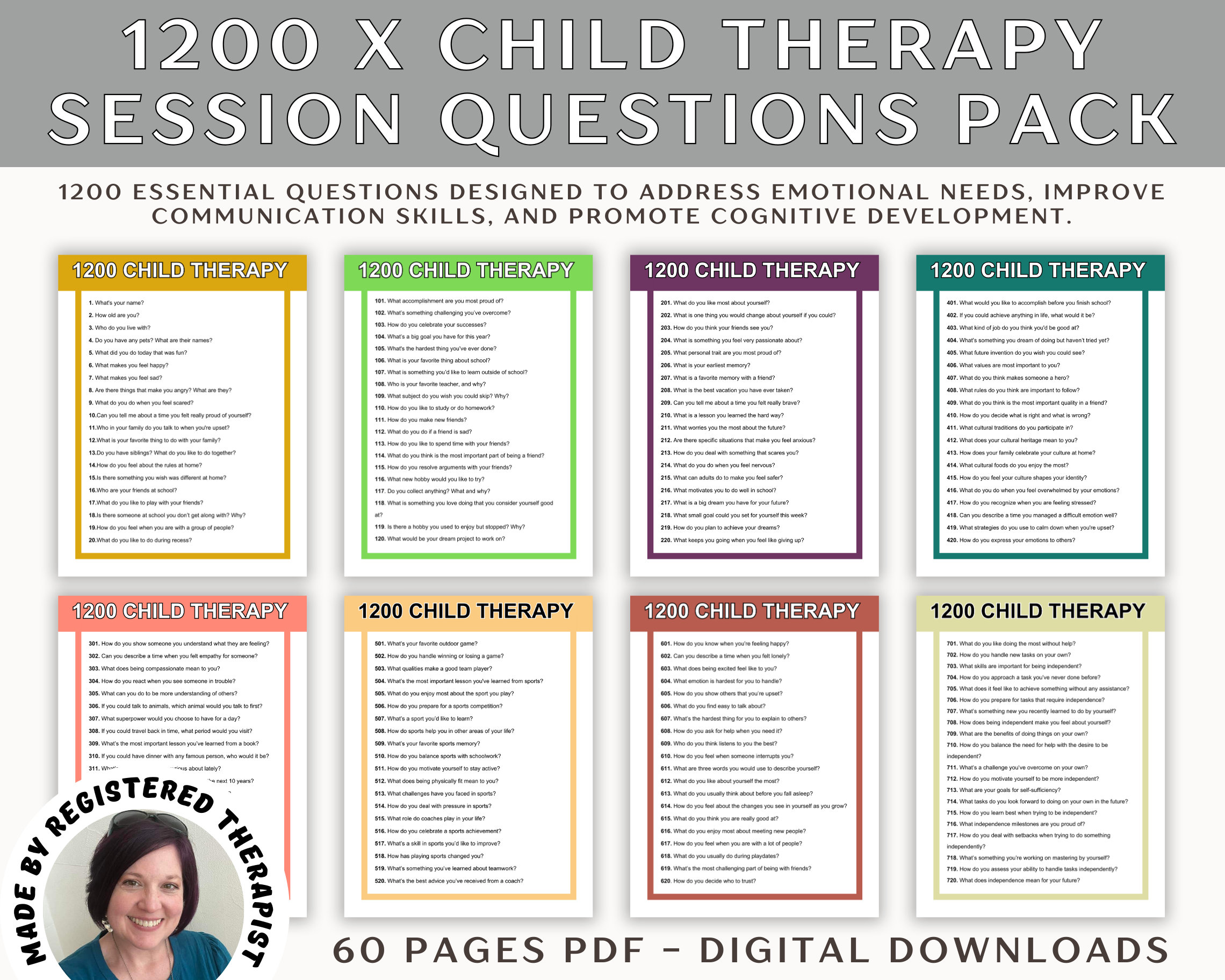 Child Therapy Session Questions, Counseling Questions, Therapy ...