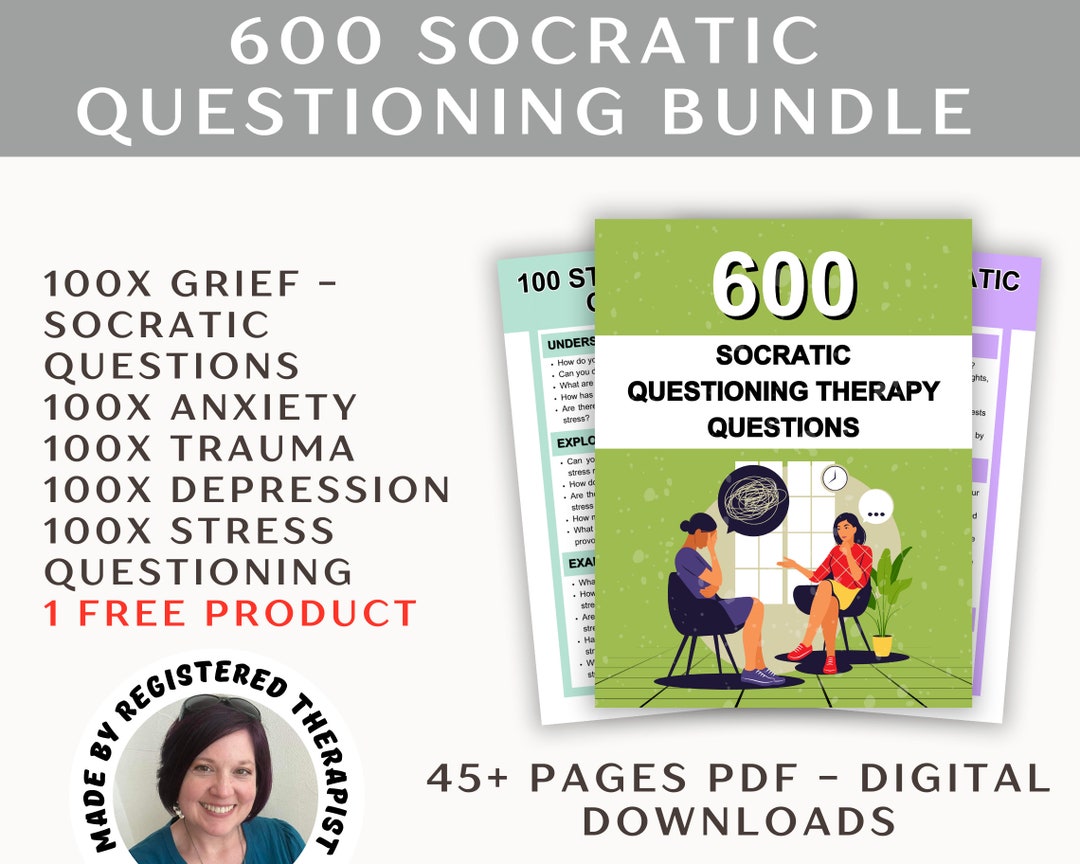 600 Socratic Questioning Therapy Questions Intervention Phrases HIPAA ...
