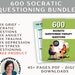 600 Socratic Questioning Therapy Questions Intervention Phrases HIPAA ...