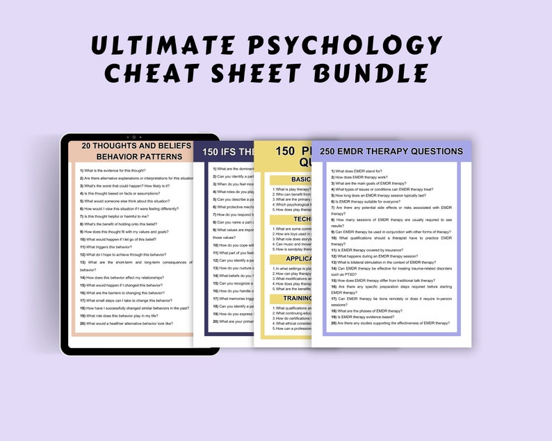 Therapy Cheat Sheets: Modality Reference Guides for DBT, CBT, EMDR ...