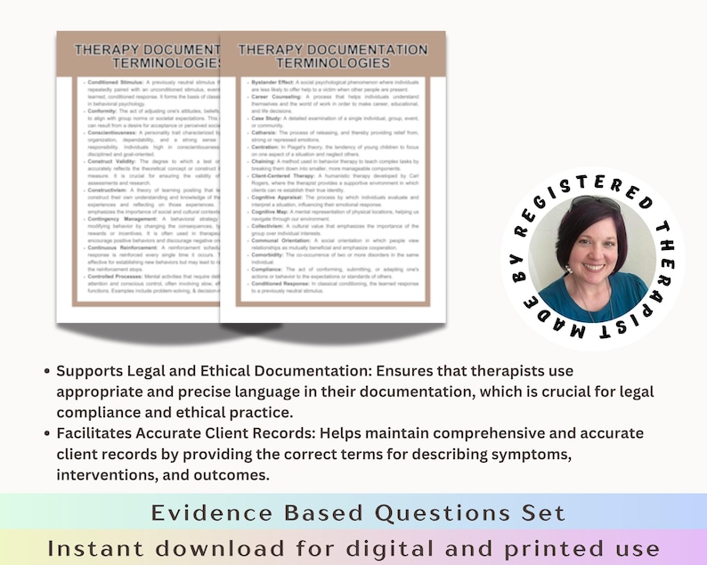 Therapy Documentation Terminology Bundle, Therapy Worksheet, Therapy ...