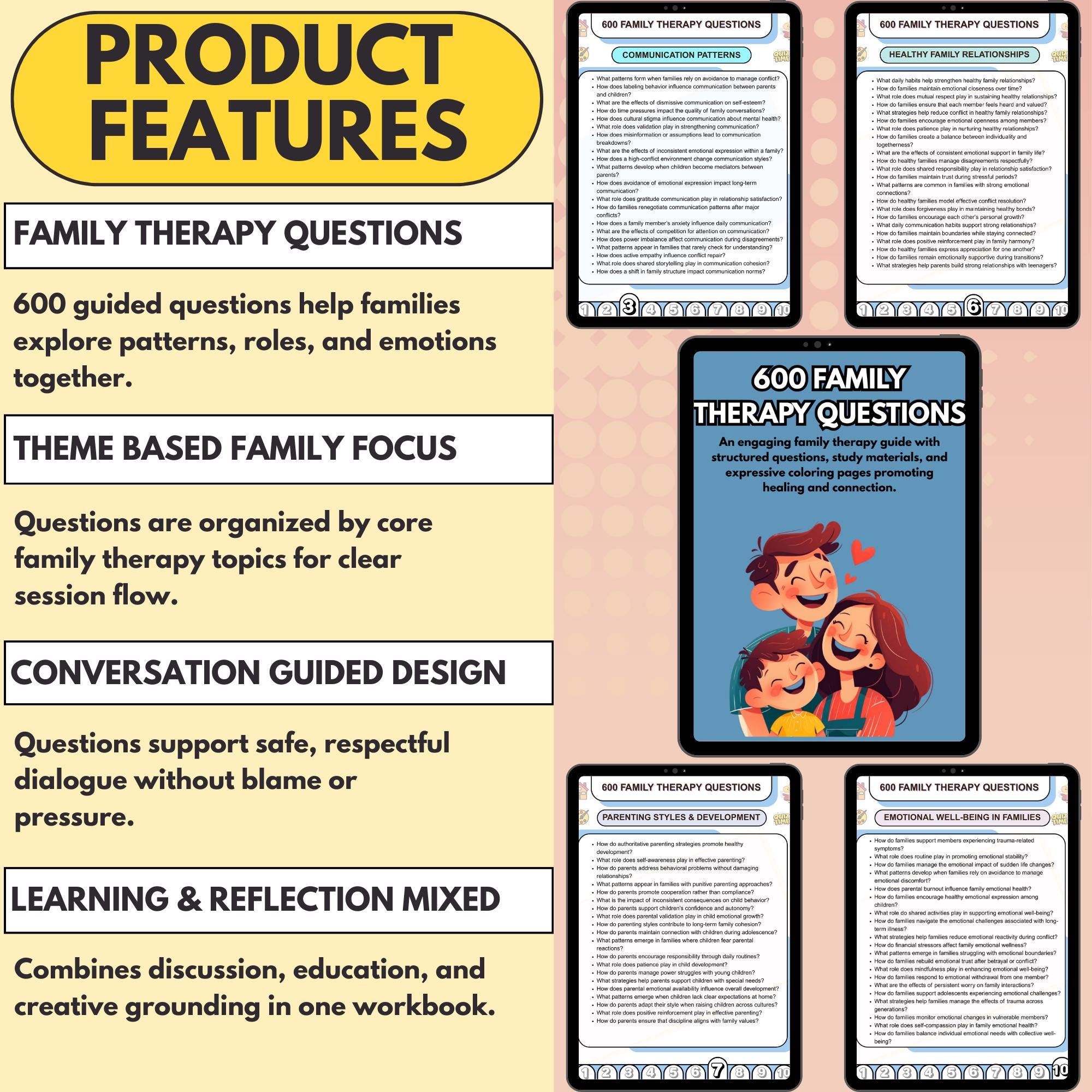 Family Therapy Questions: IFS Interventions, Counselor Cheat Sheet ...