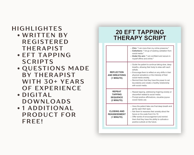 EFT Tapping Therapy Scripts: Anxiety Management Tools (digital Download ...