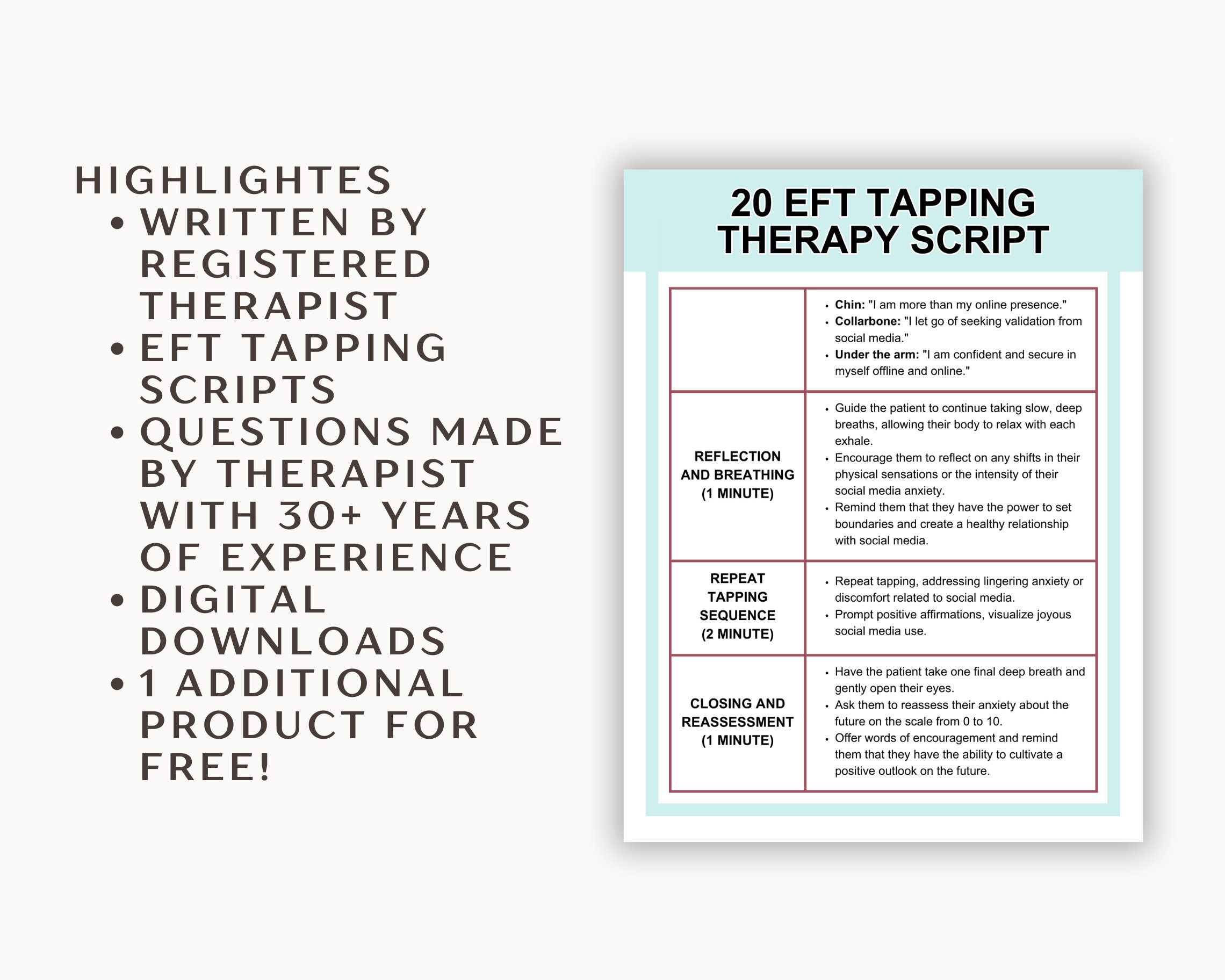 EFT Tapping Therapy Scripts: Anxiety Management Tools (digital Download ...