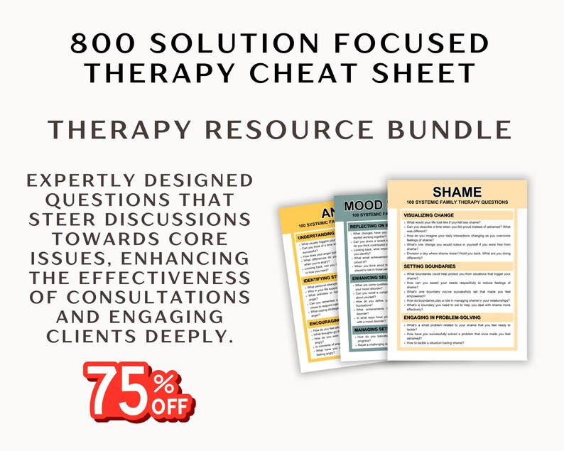 Solution Focused Therapy Cheat Sheet: 800+ SFT Questions (digital ...