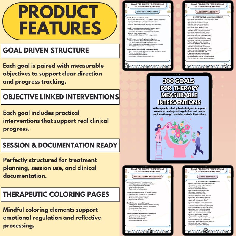 Therapy Goals and Objectives Bundle, Clinical Notes & Cheat Sheets, NEW ...