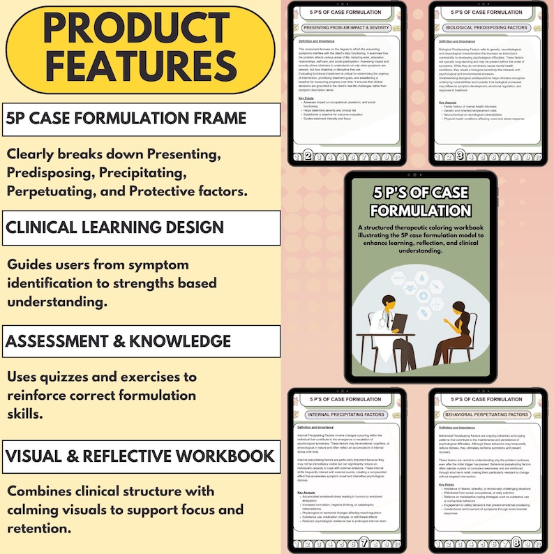 5 P's of Case Formulation Worksheets: Mental Health Tool (PDF) - Etsy ...