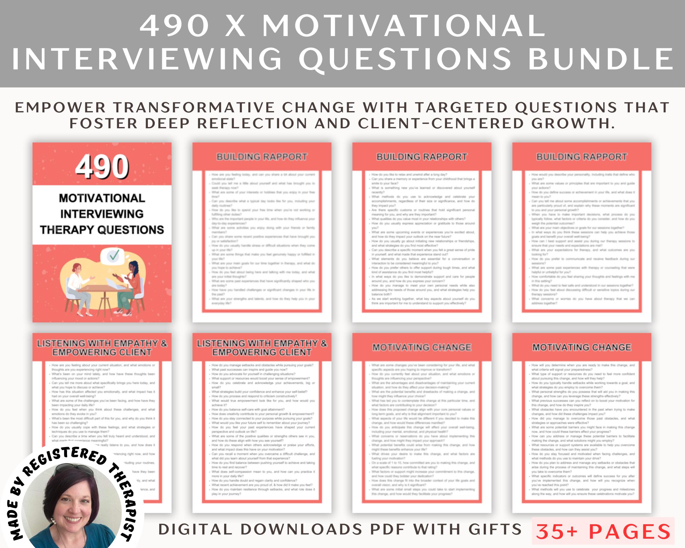 Motivational Interviewing Questions & Theory Cheat Sheets, Stages of ...