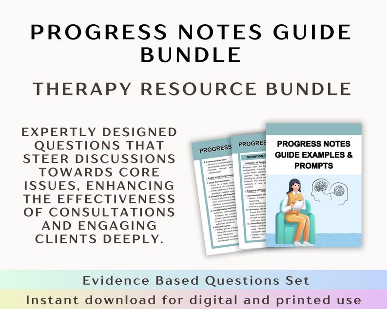 Therapy Progress Notes Guide: Examples & Prompts (digital Download) - Etsy