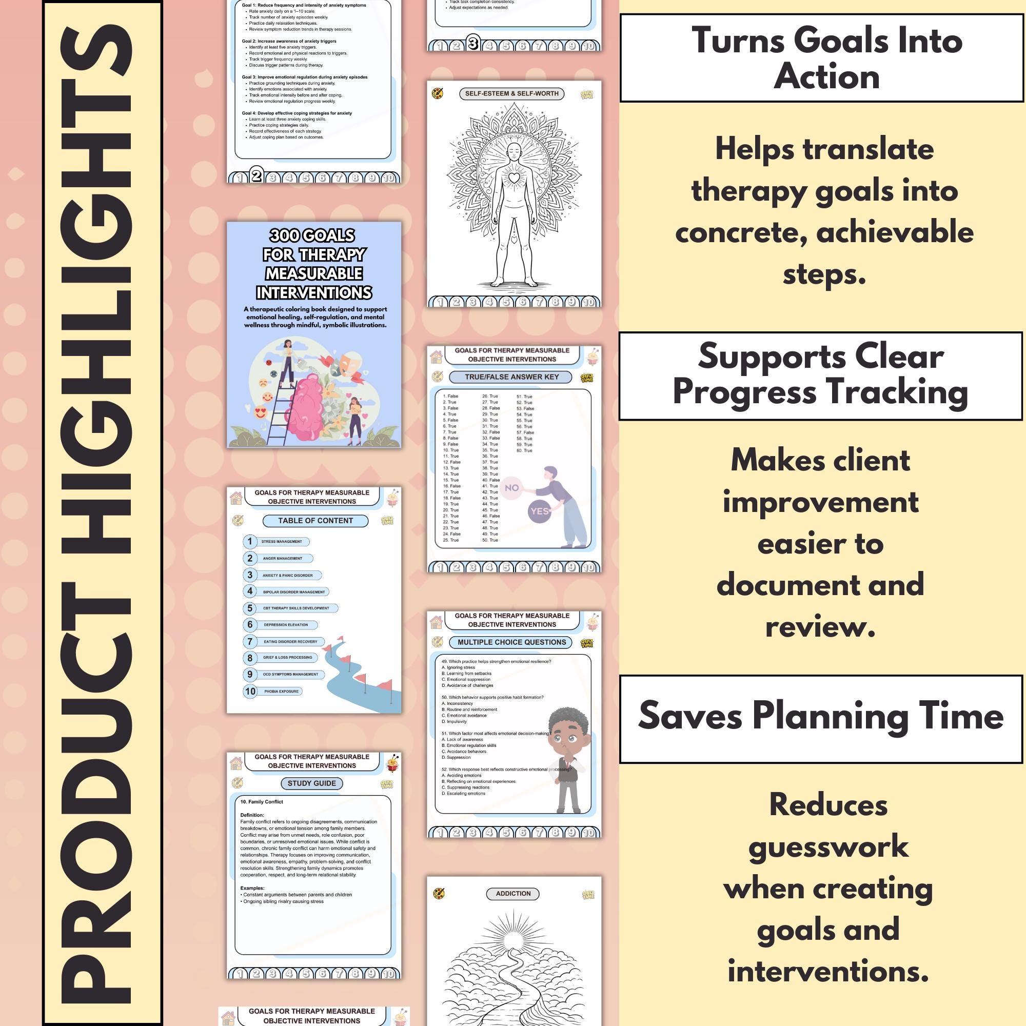 Therapy Goals and Objectives Bundle, Clinical Notes & Cheat Sheets, NEW ...