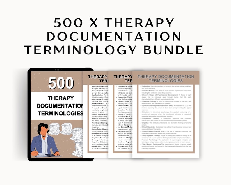 Therapy Documentation Terminology Bundle: 500+ Clinical Terms (digital Download) - Etsy