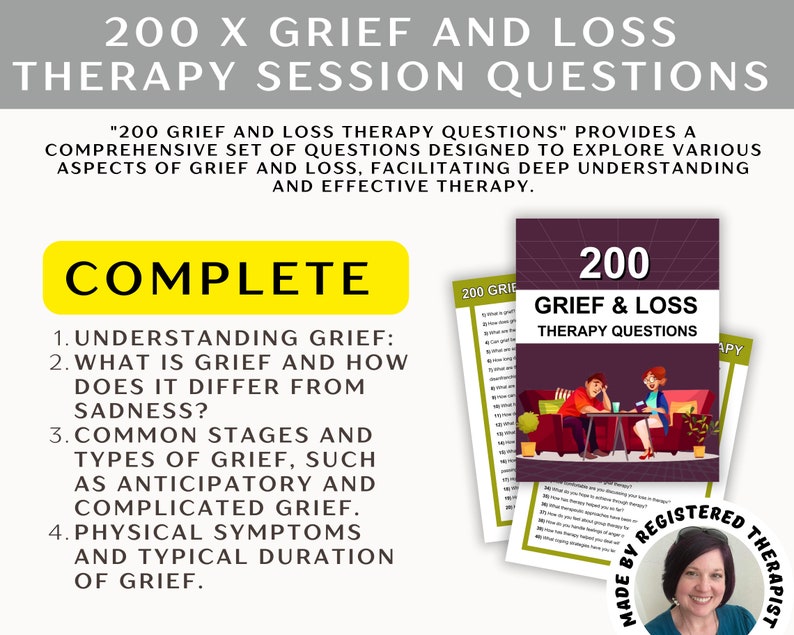 Grief Therapy Questions | Grief and Loss Therapy Interventions Therapy ...